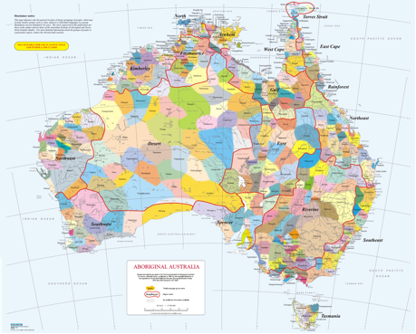 Map of indigenous languages of Australia | australian culture and customs